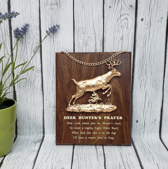 Unique Vintage | Wall Decor | Vintage Deer Hunters Prayercopper Toned ...